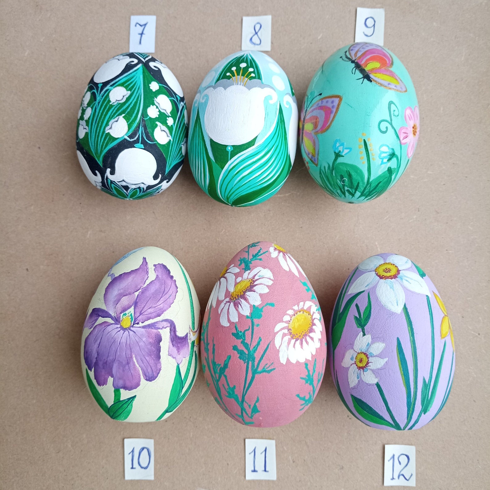 Hand Painted Easter Eggs Ornaments Pysanky Eggs Painted Wooden Eggs Spring Home Decor Easter ...