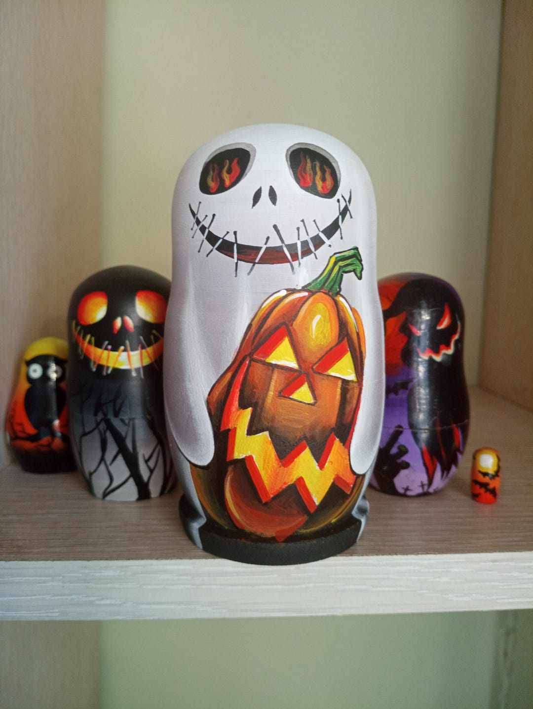 Halloween Nesting Dolls Spooky Pumpkin Ghost Owl H-4.8 In - Etsy