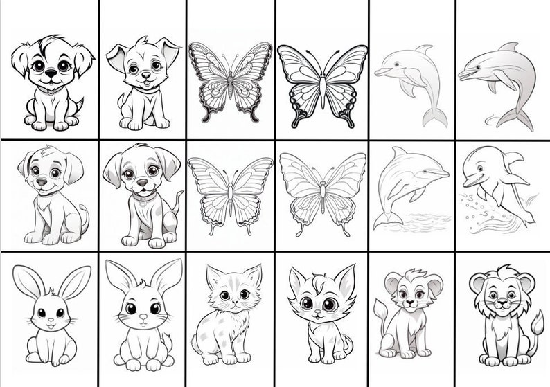 Printable Children's Flash Cards - Animals - Comes With a Free Coloring ...