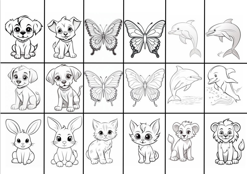 Printable Children's Flash Cards - Animals - Comes With a Free Coloring ...