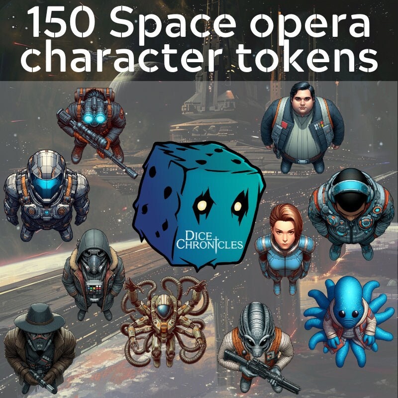 150 Space Opera Rpg Mtb Sci-fi Character Tokens - Etsy