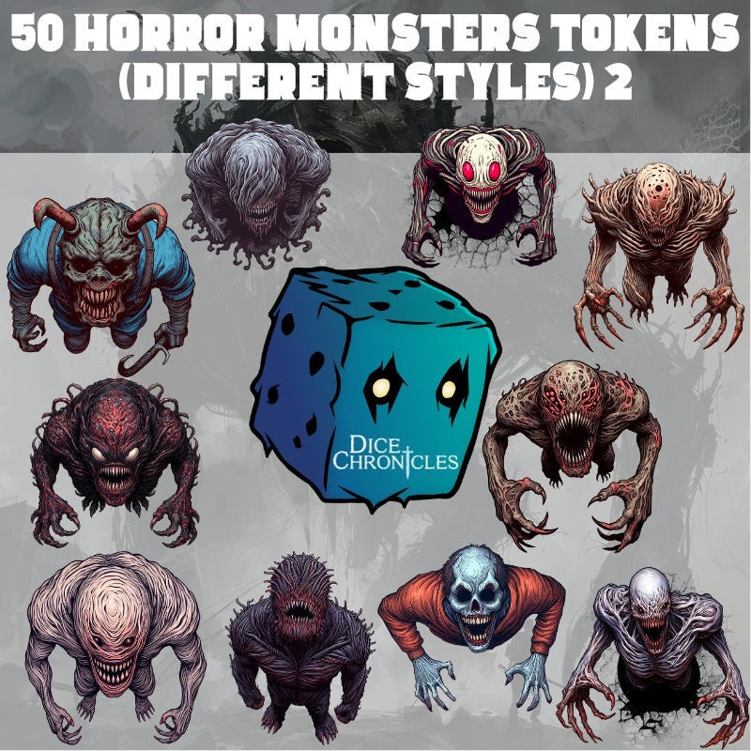 50 Rpg Mtb HORROR MONSTERS TOKENS 2 - Etsy