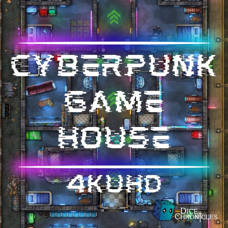 Cyberpunk Game House Battlemap UHD - Etsy