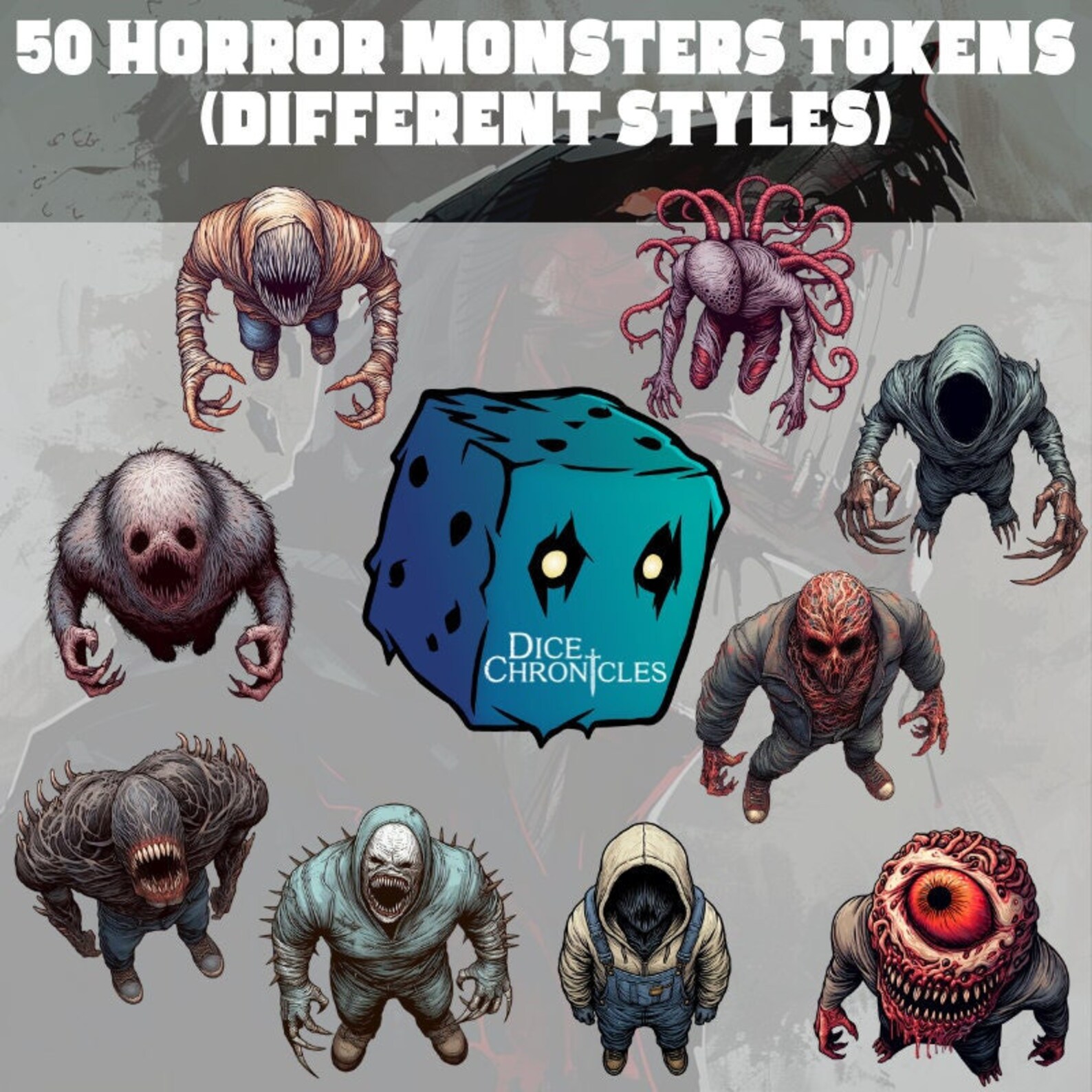 50 Rpg Mtb HORROR MONSTERS TOKENS - Etsy
