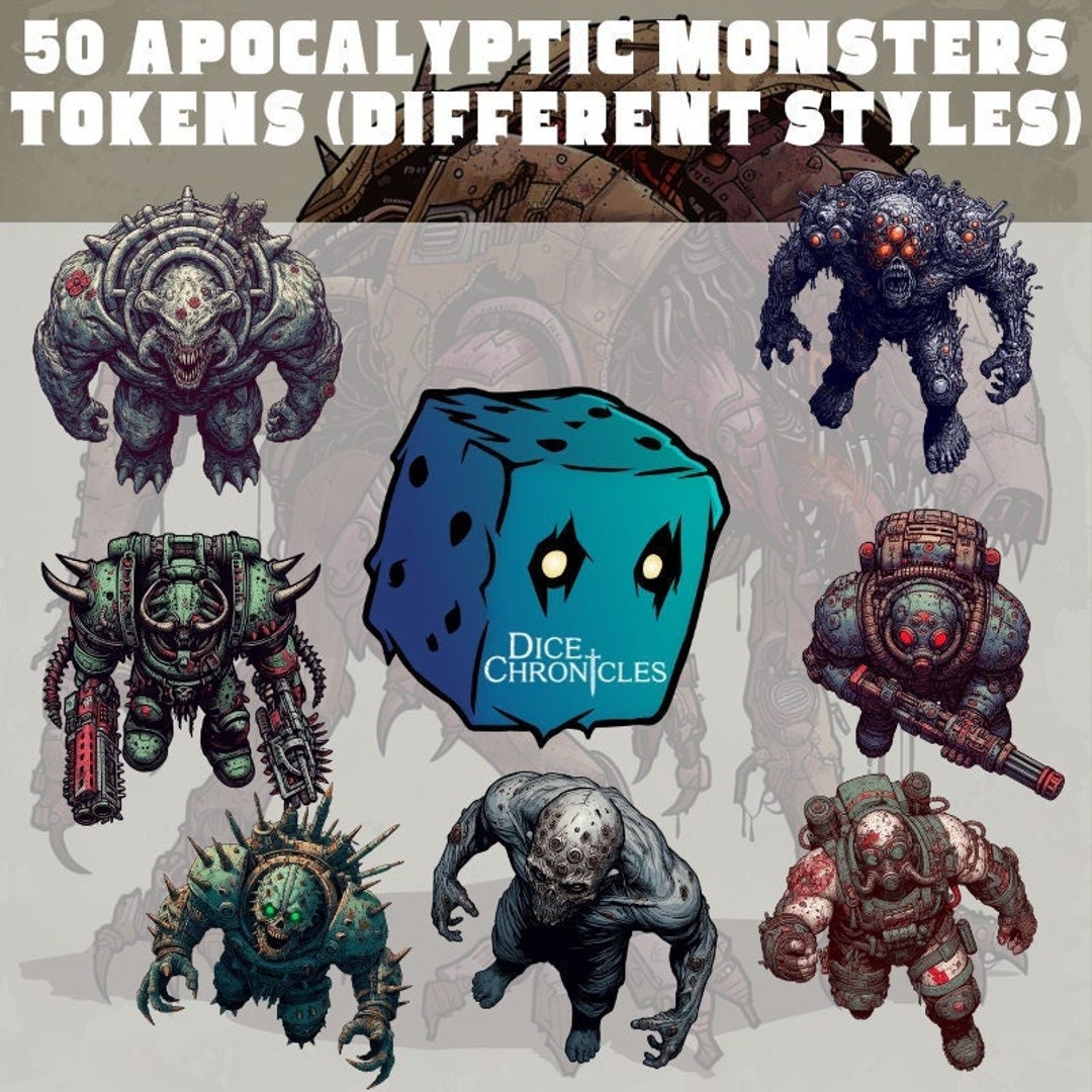 50 Rpg Mtb APOCALYPTIC MONSTERS TOKENS - Etsy