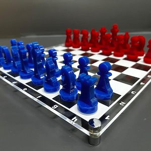 Premium Acrylic Chess Set | Handcrafted Modern Chess Board With Pieces ...