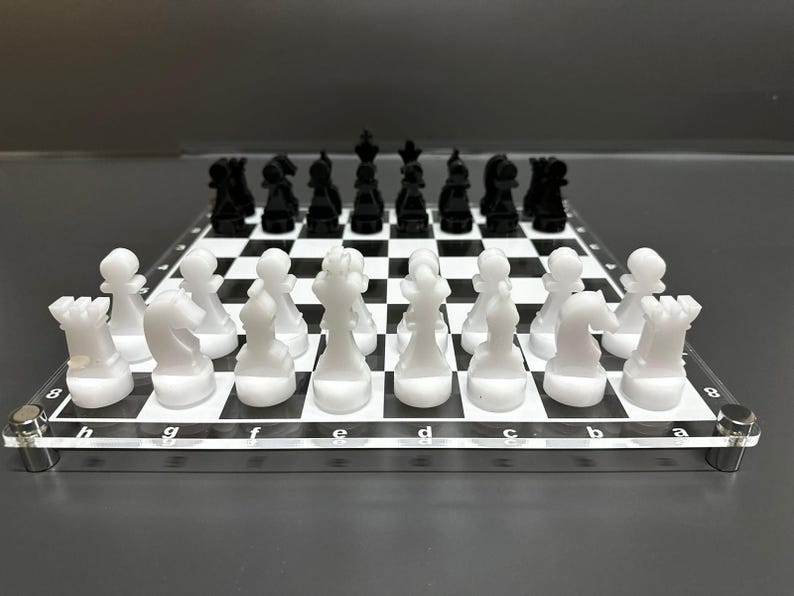 Premium Acrylic Chess Set | Handcrafted Modern Chess Board With Pieces ...