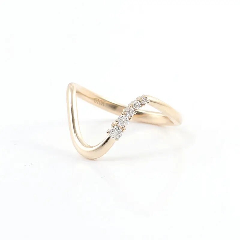 14k Solid Gold Chevron Ring V Shaped Ring Yellow Gold Chevron Ring ...