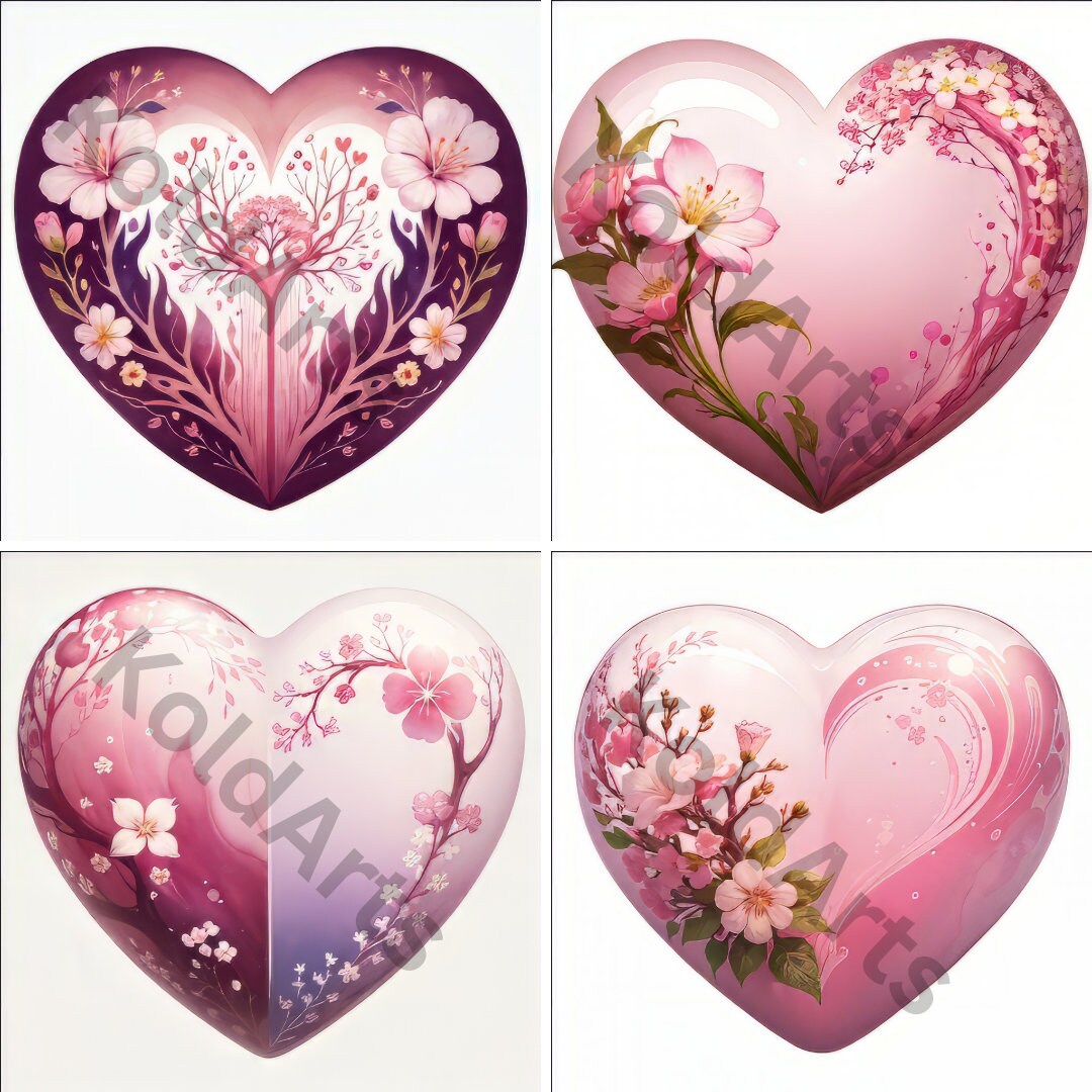 Watercolor Botanical Love 40 Images of Heart-shaped Plants and Flower ...