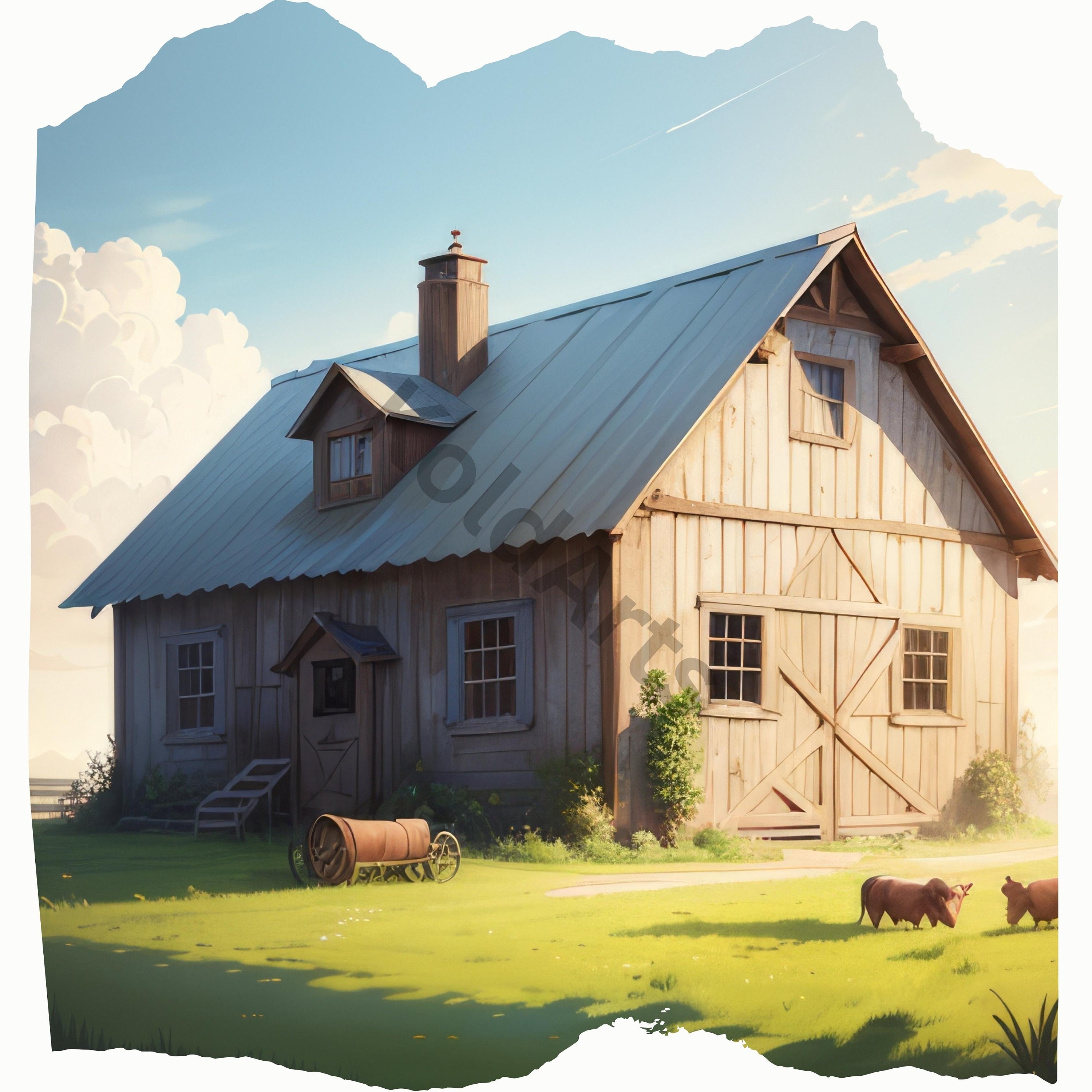 Set of 36 Farmhouse Clipart Images Vintage Country Home Image,and Cozy ...