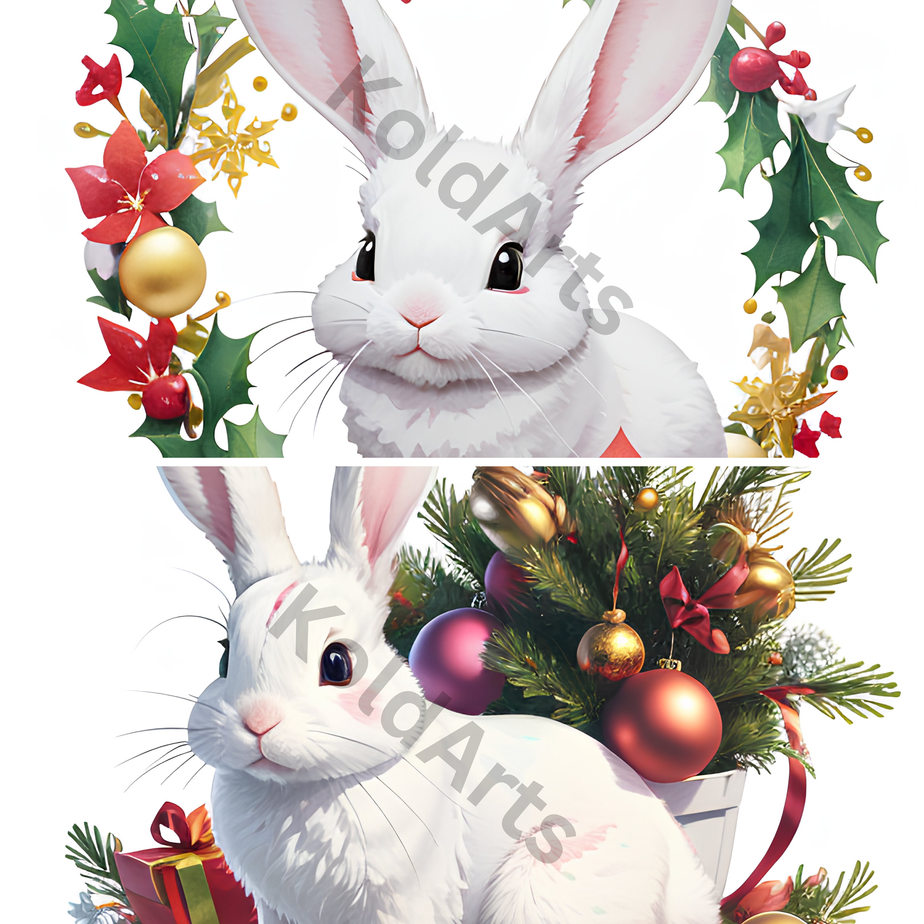 Watercolor Winter Snow Rabbit Clipart-35 Easter Bunny Dreams:premium ...