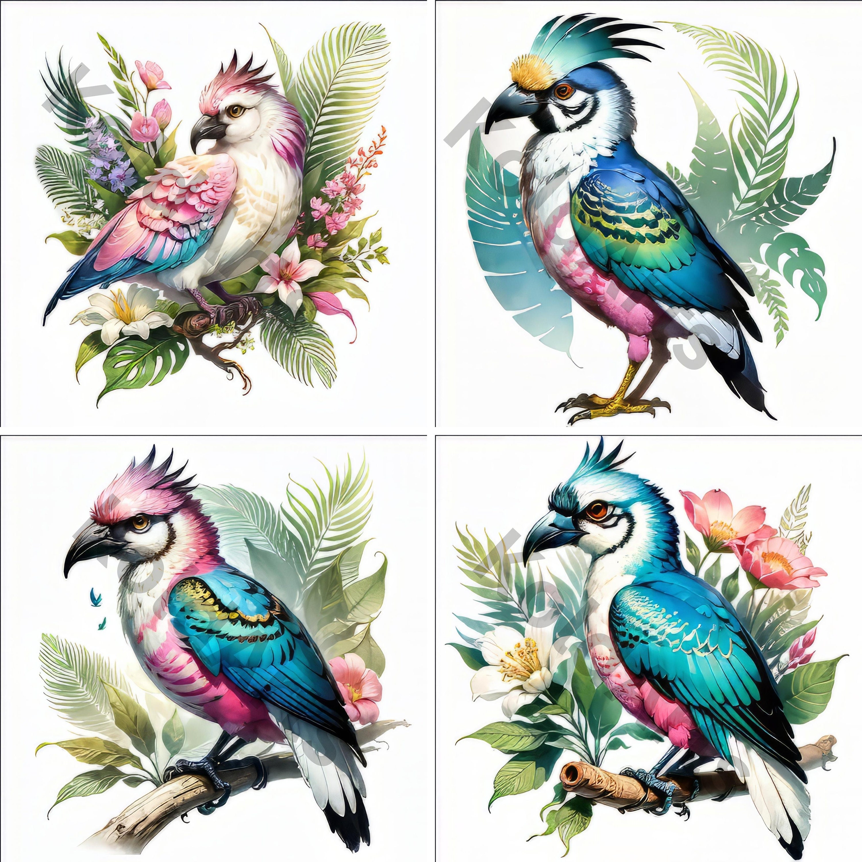 Watercolor Tropical Bird Clipart- 38 Images of Flower Vibrantbirds JPG ...