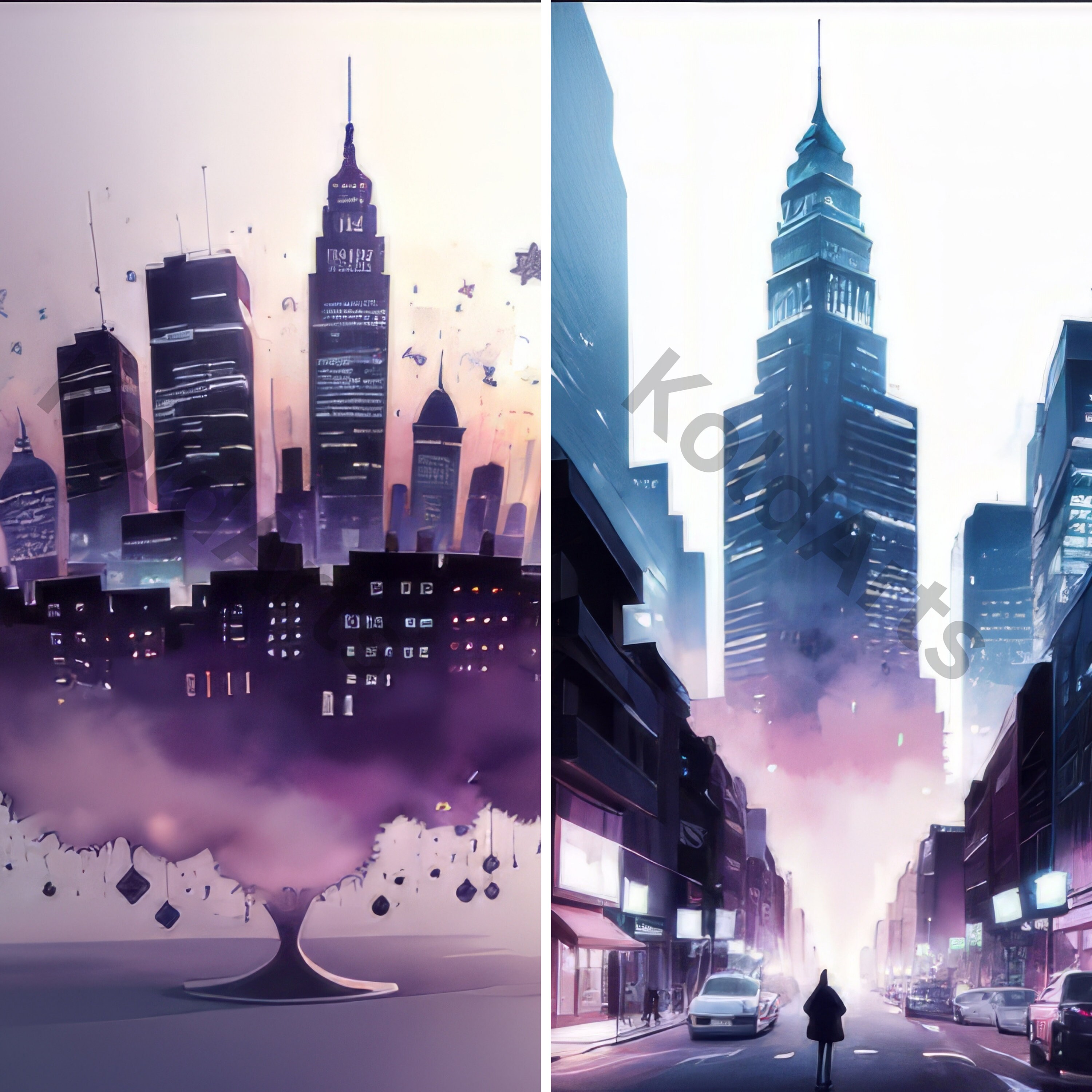 Watercolor Beautiful City and Town Clipart-88 Images of City Design ...