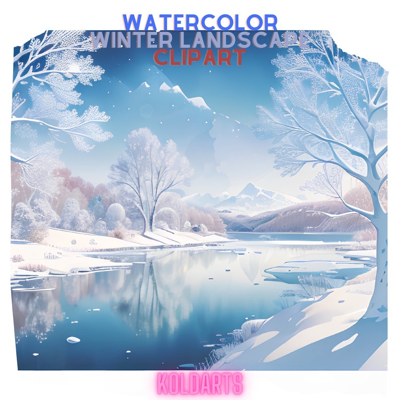 Watercolor Winter Snow Mountain Landscape, and Tree Clipart- 18 Images ...