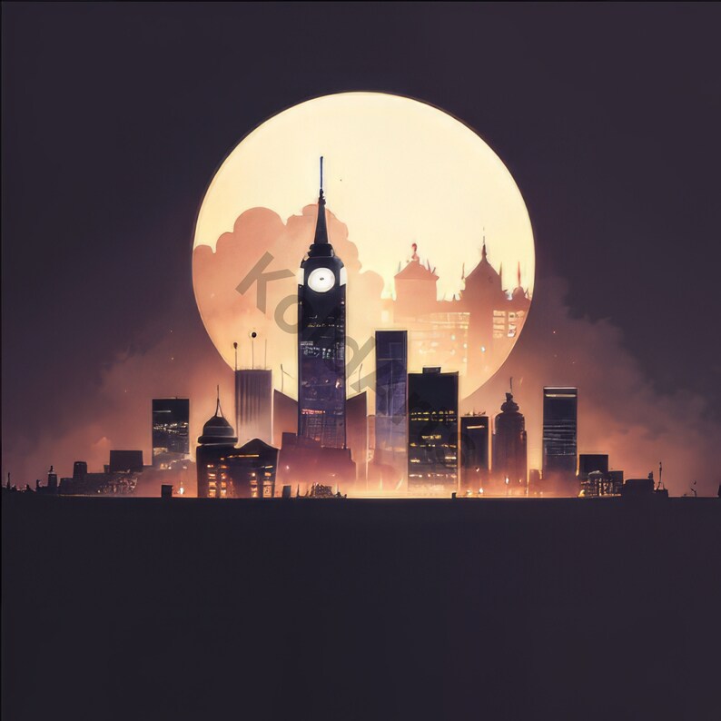 Watercolor Beautiful City and Town Clipart-88 Images of City Design ...