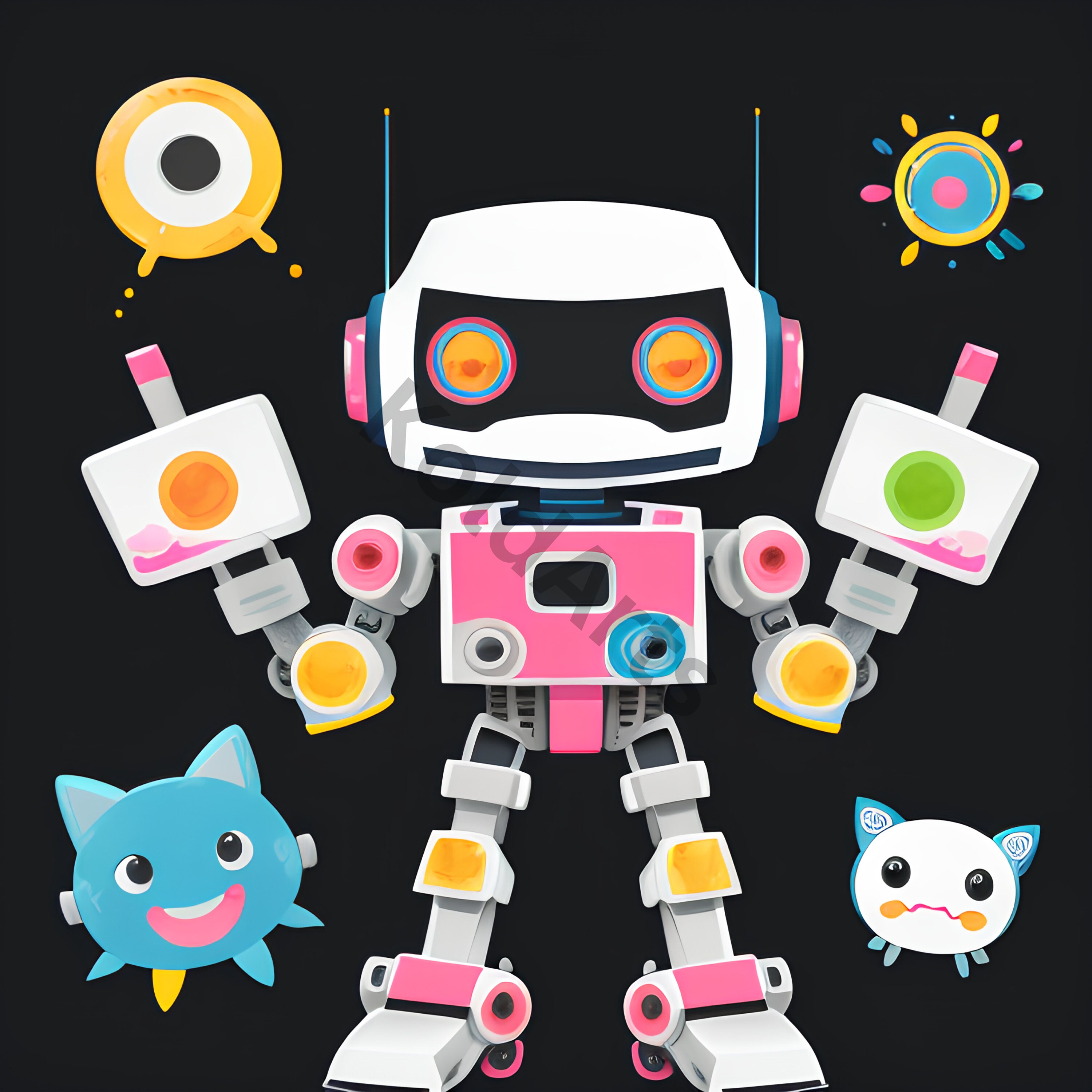Watercolor Charming Robot Clipart - 35 Images of Robot AI Clipart Png ...