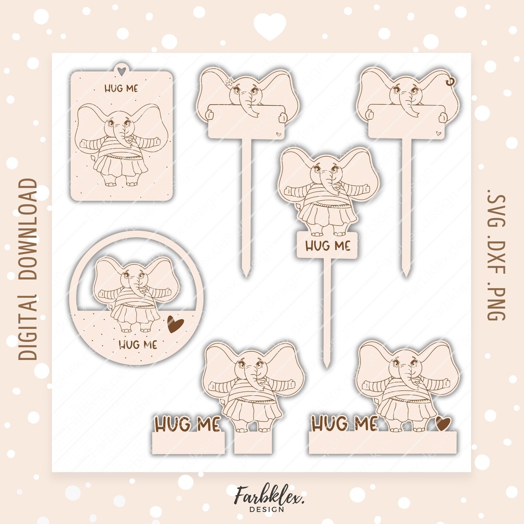 Laser File Cake Topper | Birthday Bundle SVG DXF PNG Hug Me Cake Topper ...