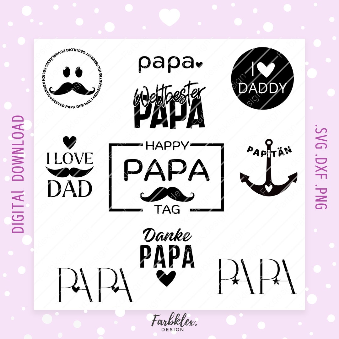 German Plotter File SVG Papa Heart SVG, Best Papa SVG Cricut Download ...