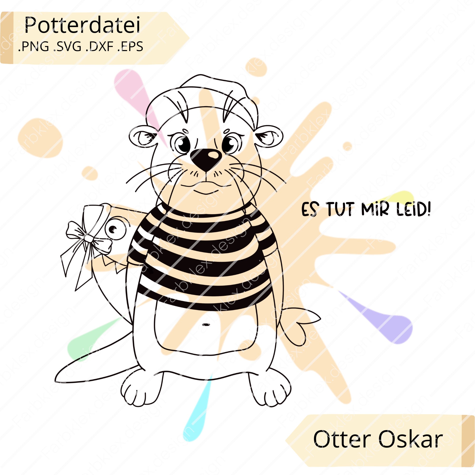 Plotter File Otter Oskar Plotter Template Otter and Fish Plotter File ...