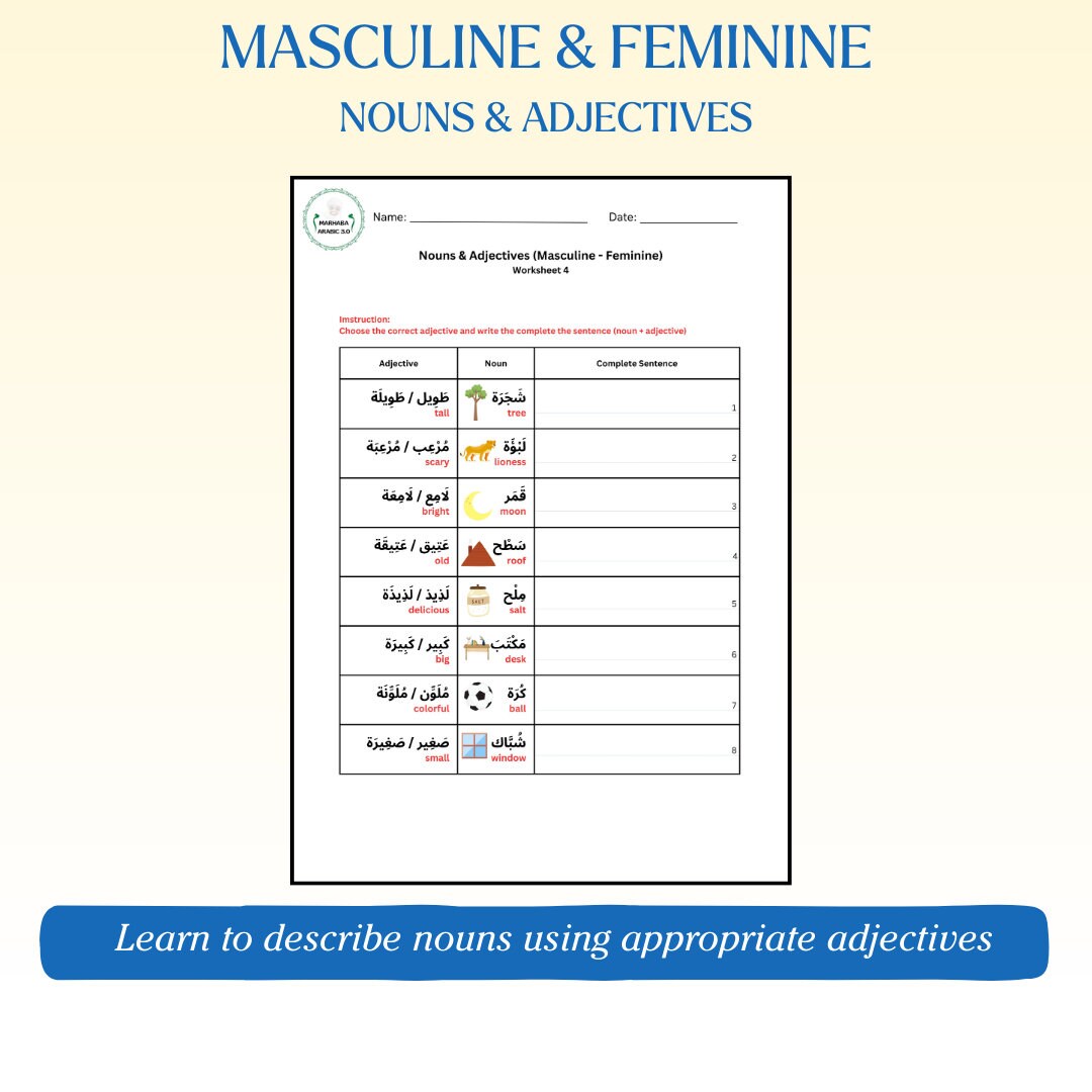 Masculine Feminine Worksheets