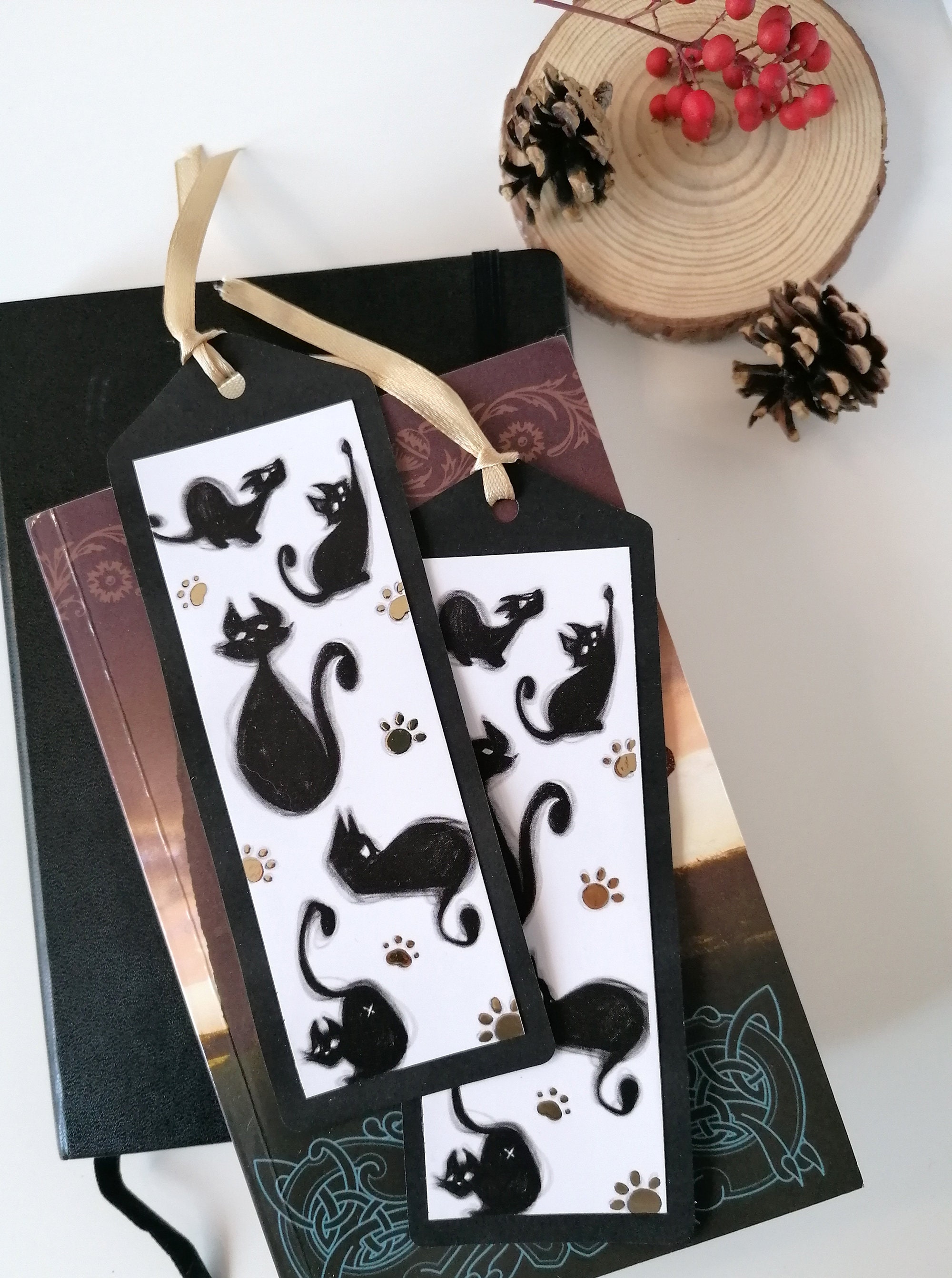 Gold Foil Cat Poses Bookmarks Cat Stationery Gift for Cat Lovers Cat ...