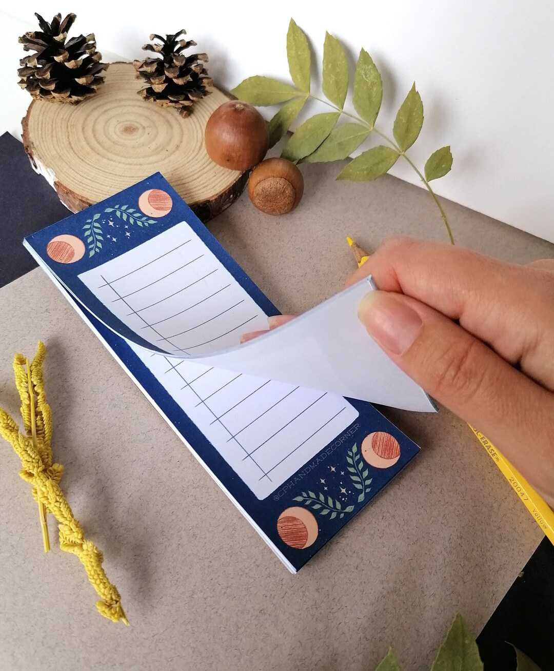 To Do List Notepad Blue Moon Design | Handmade Stationery | to Do List ...