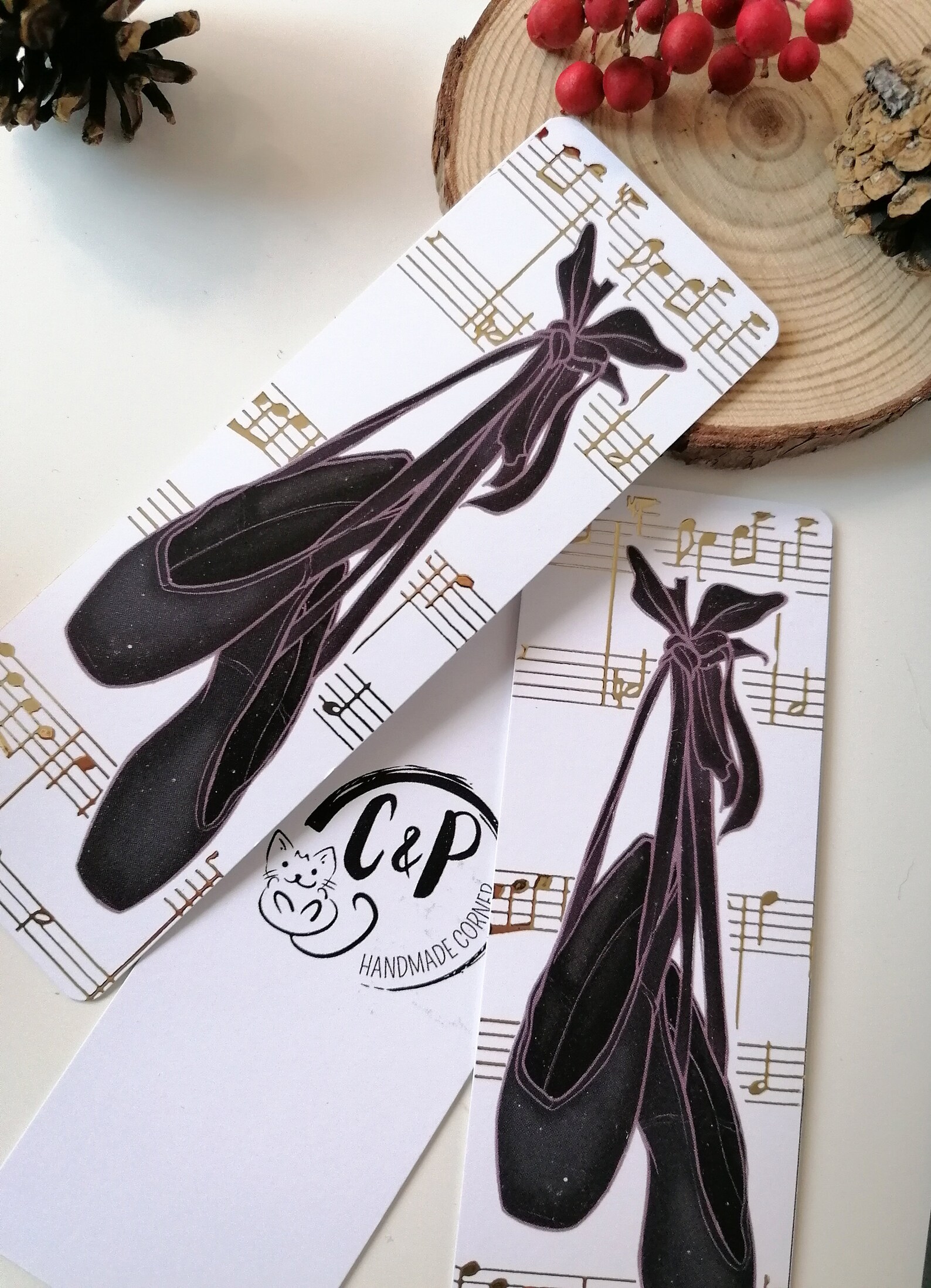 Gold Foil Ballet Shoe Bookmarks | Ballet Stationery | Gift for Book ...