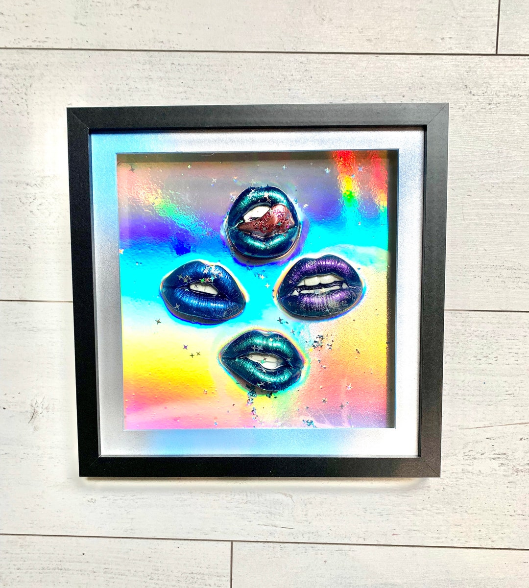3D Disco Lips Art Frame - Etsy