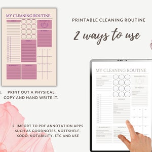 Cleaning Routine Printable, Home Cleaning Chart, House Chore Checklist ...