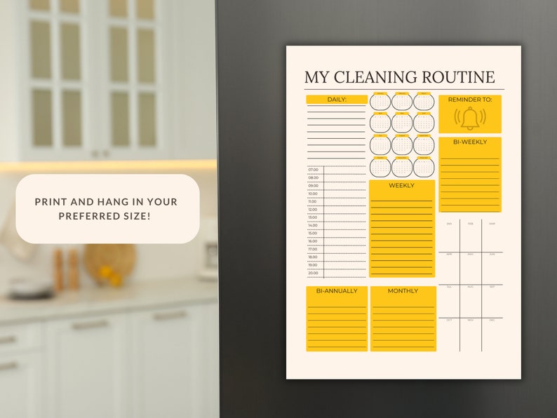 Cleaning Routine Printable, Home Cleaning Chart, House Chore Checklist ...