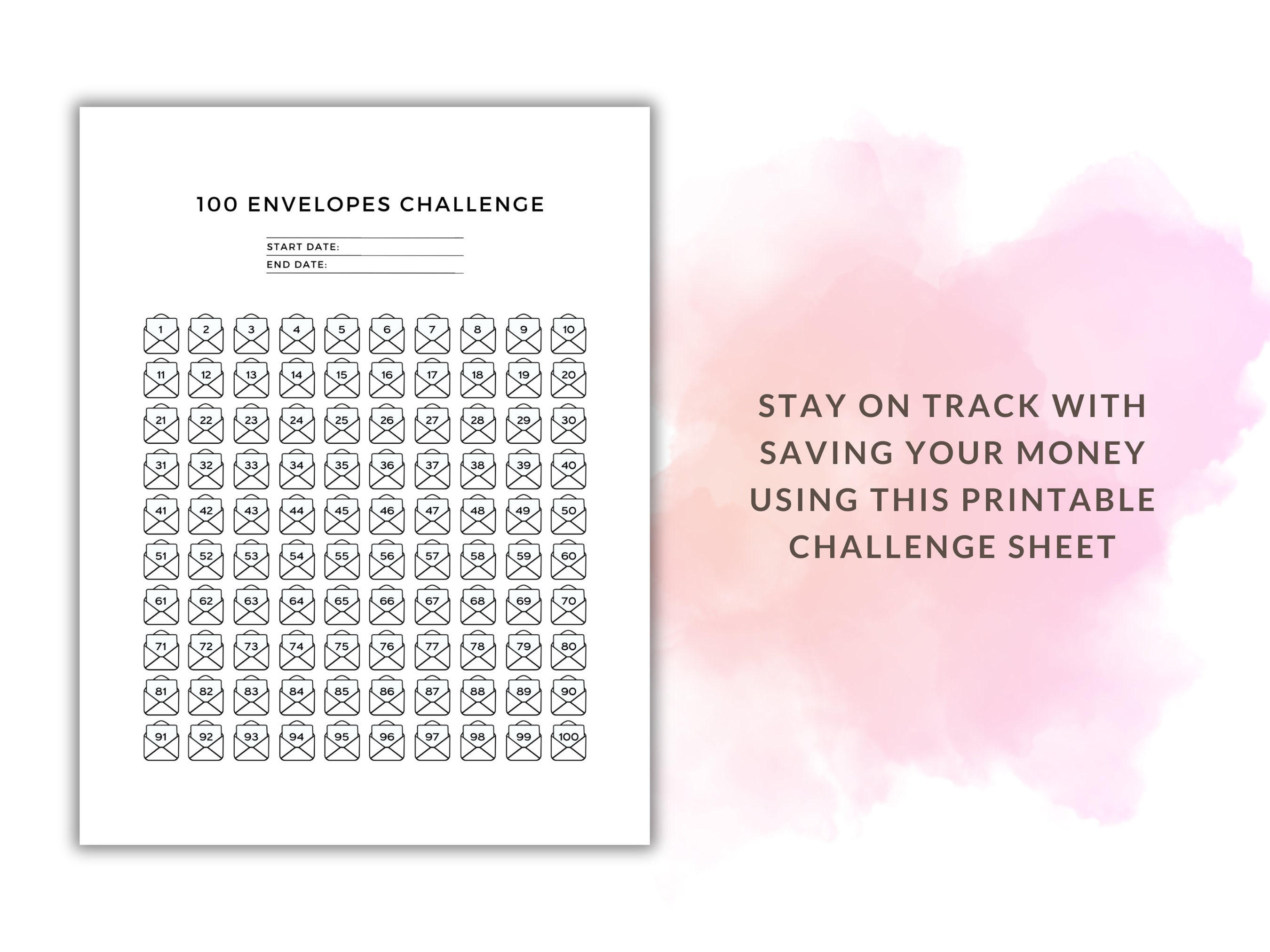 Printable 100 Envelope Challenge Bundle, Savings Challenge, Savings ...