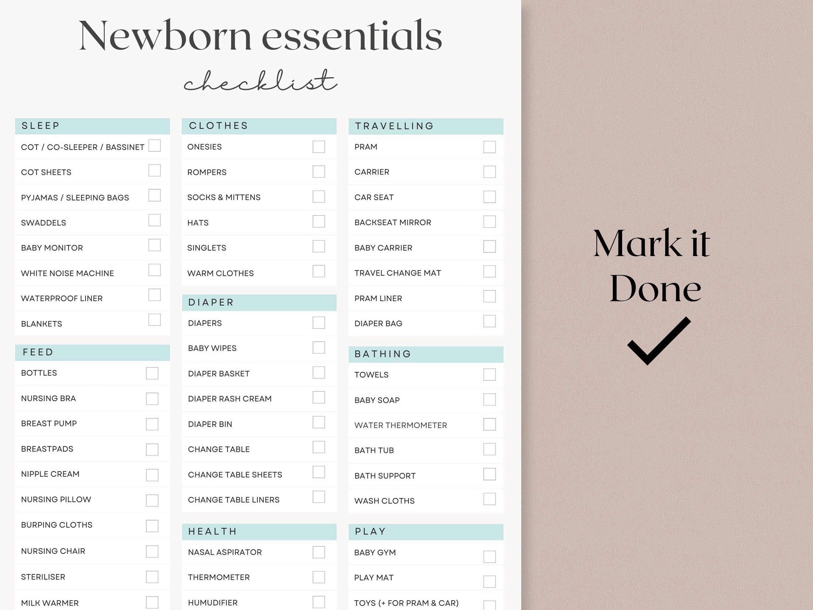 New Born Essentials Checklist Newborn Must Haves Baby Essentials List ...