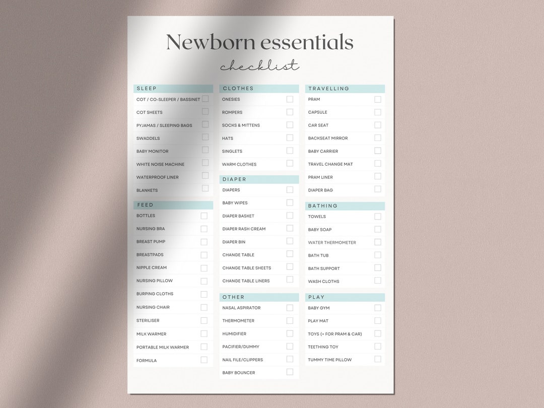 New Born Essentials Checklist | Newborn Must Haves | Baby Essentials ...