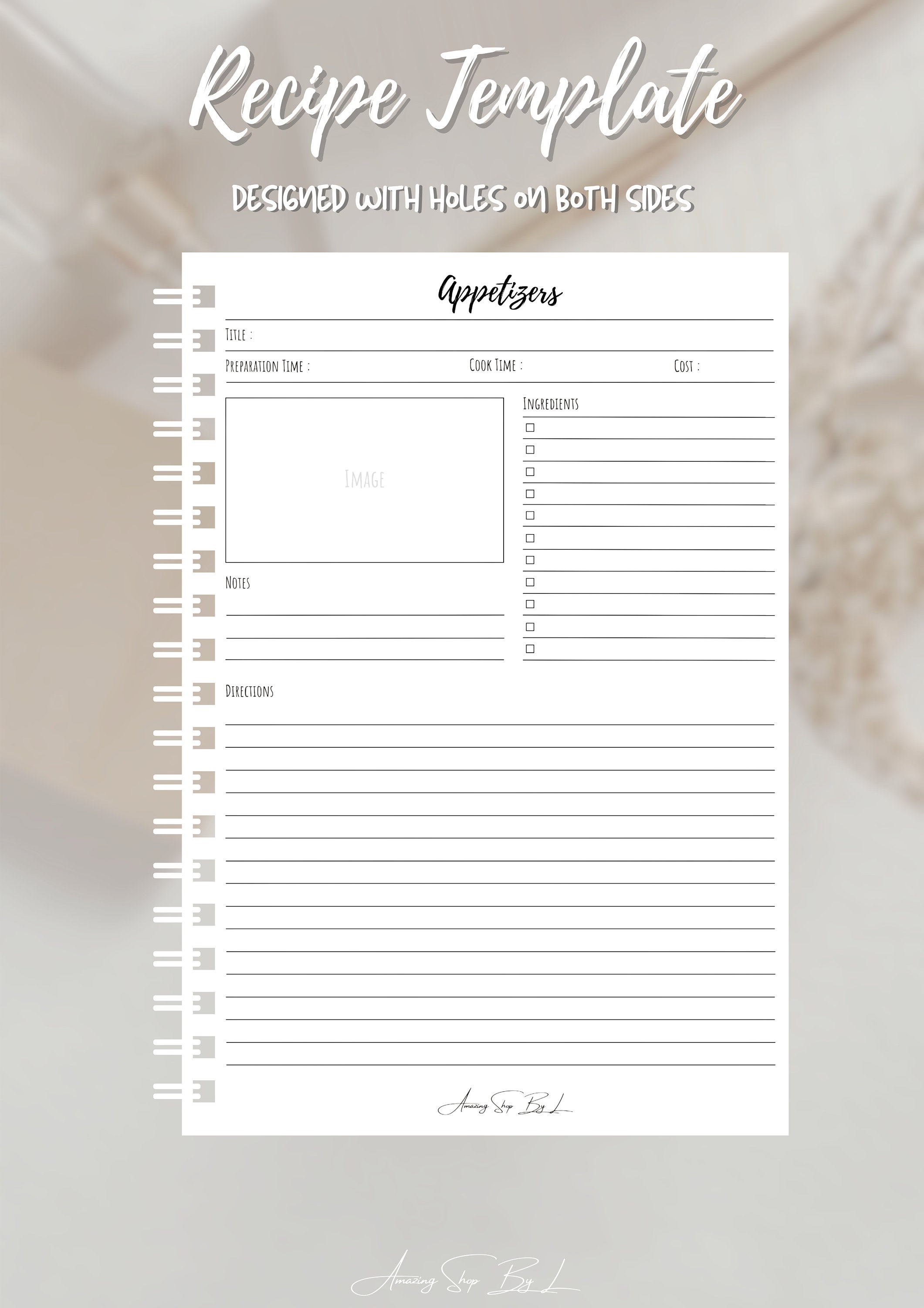 Digital and Printable Recipe Book Template - Etsy