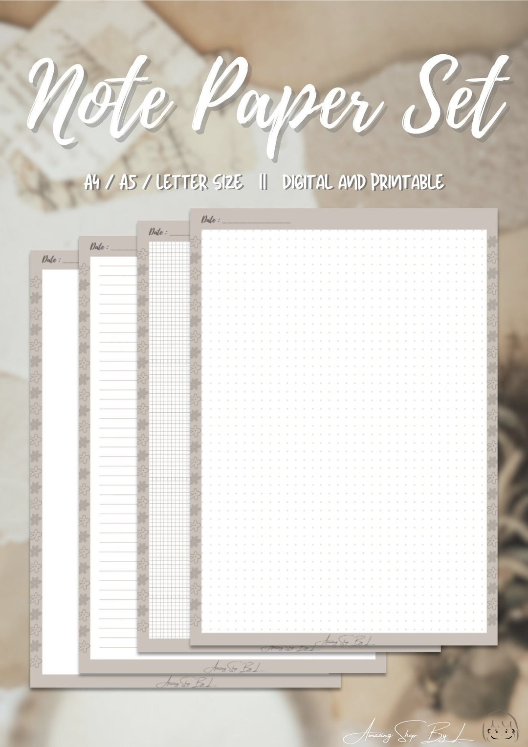 Digital and Printable Notes Paper - Etsy