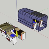 Sprinter Camper Van Conversion Floor Plan: MWB 144 DXF & 3D Model ...