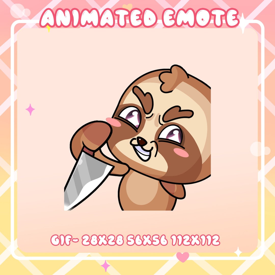 Evil Sloth Animated Twitch Emote With Knife (digital Download) - Etsy