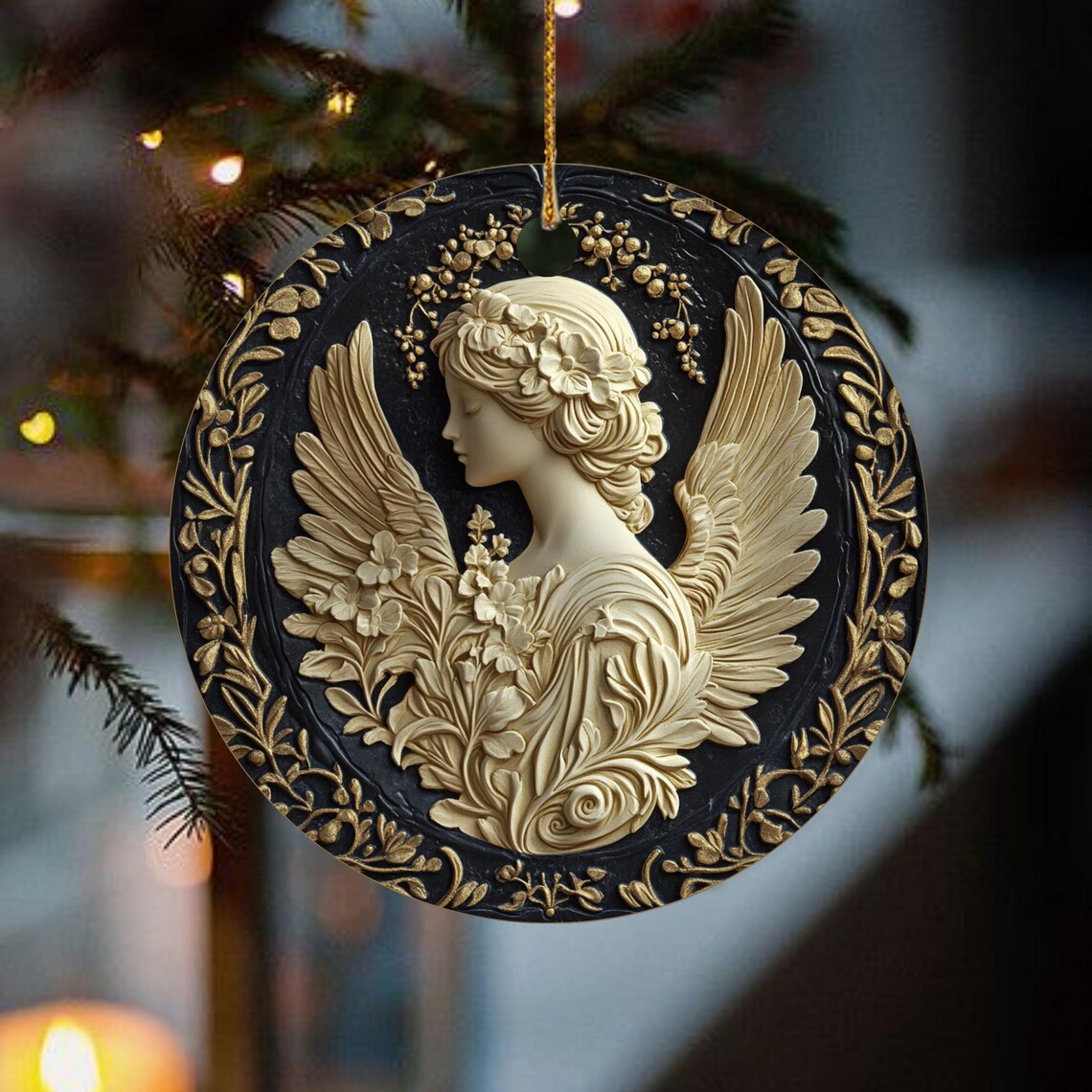 Guardian Angel Christmas Ornament: 3D Ceramic Tree Decoration - Etsy