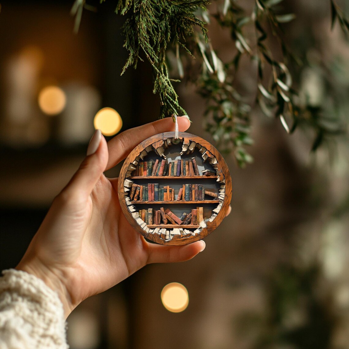 3D Miniature Bookshelf Decor Printed Ceramic Ornament, Book Lover Gift ...