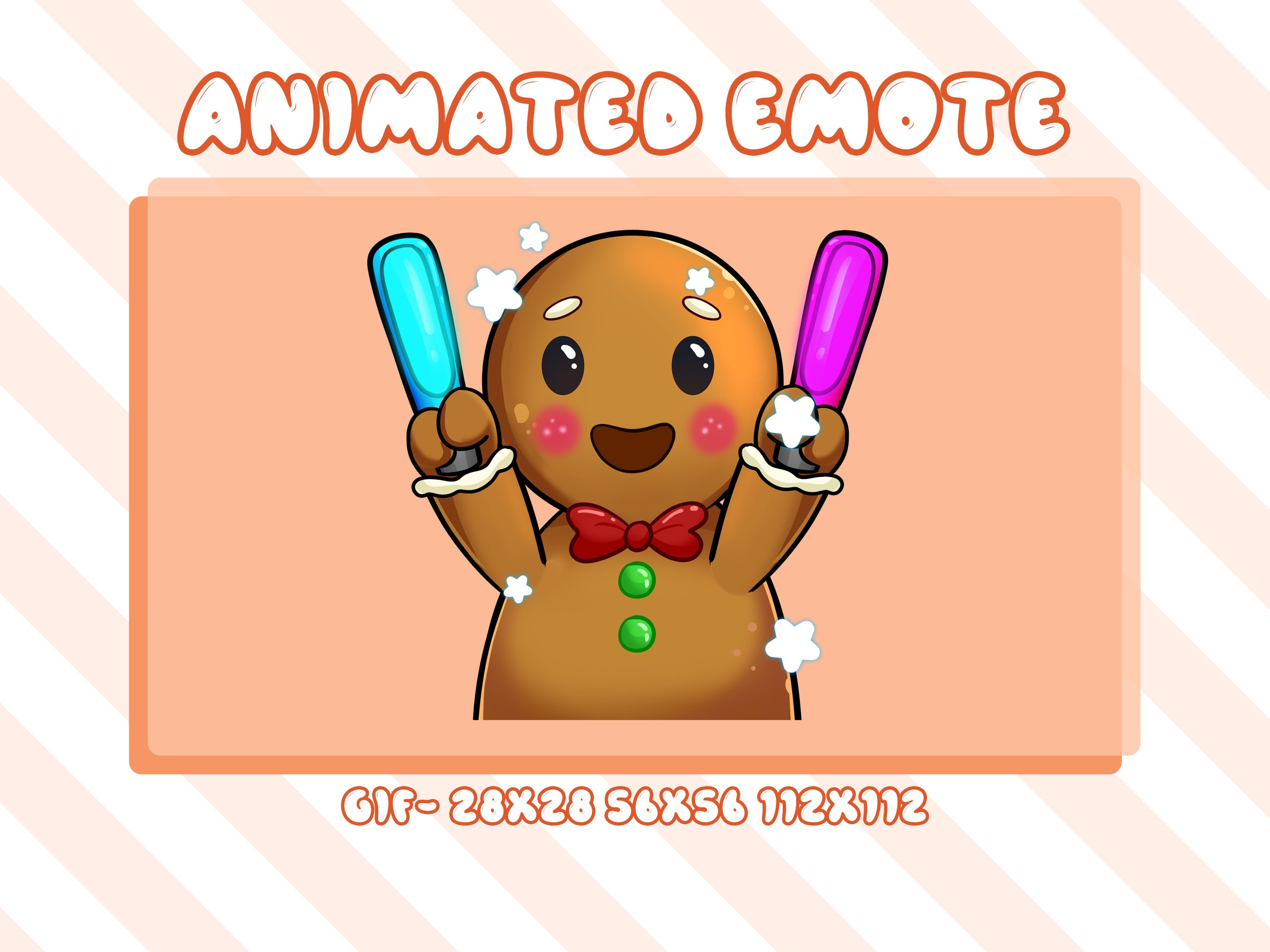 Light Dance Gingerbread Cookies Animated Twitch Emote, Christmas ...