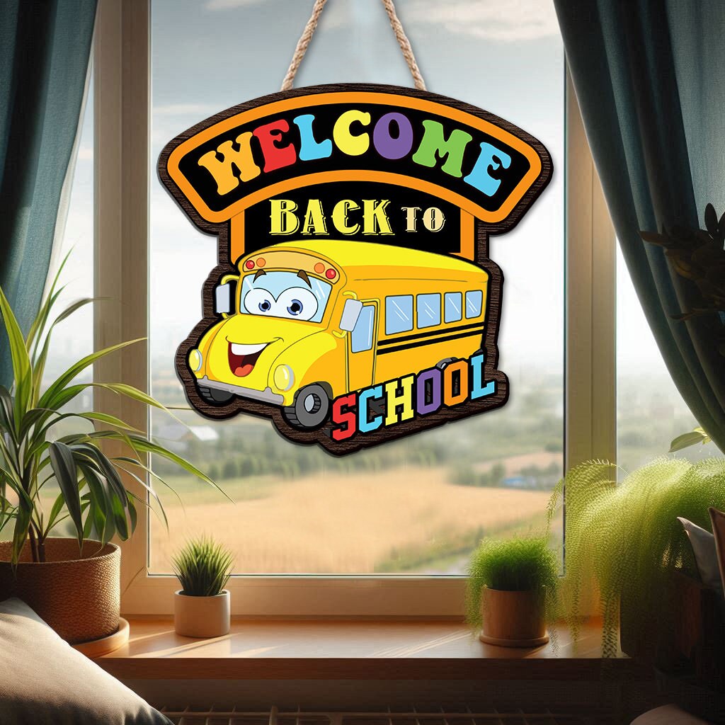 Welcome Back to School Door Hanger, 1st Day of School Sign, First Day ...