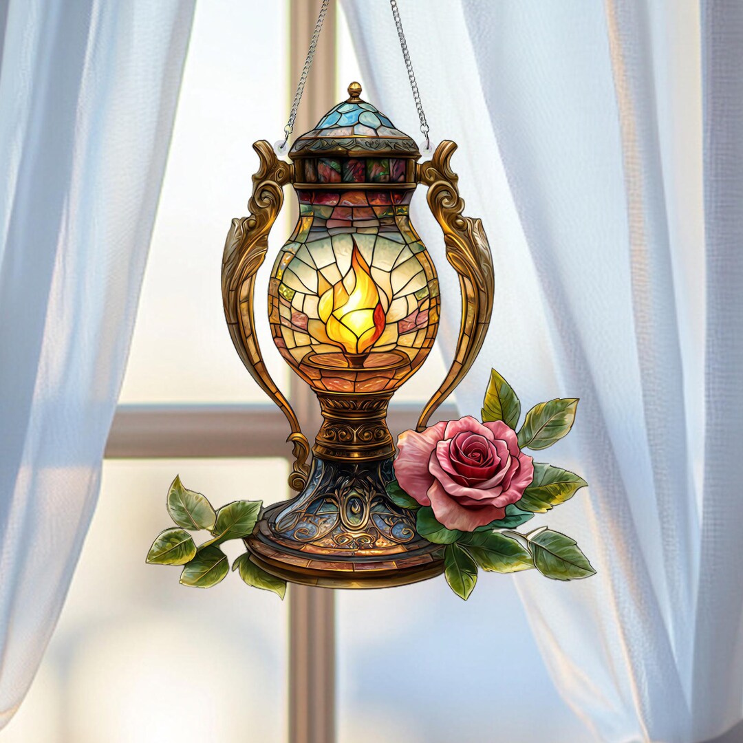 Acrylic Hurricane Lamp Window Hanging: Vintage Home Decor - Etsy