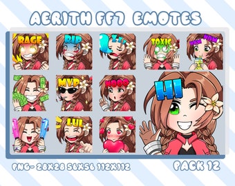 Final Fantasy 7 Aerith Emote for Twitch / Discord / Youtube / Stream ...