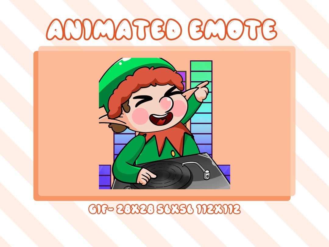 DJ Elf Animated Twitch Emote, Christmas Animated Music DJ Twitch ...