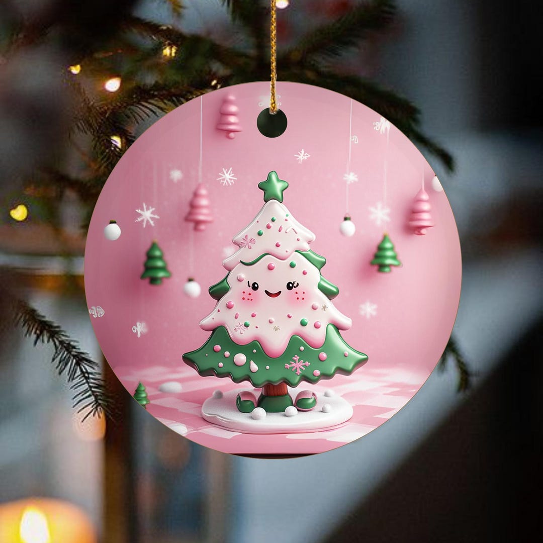 2D Christmas Tree Christmas Ornaments Bundle, Pinky Christmas Tree ...