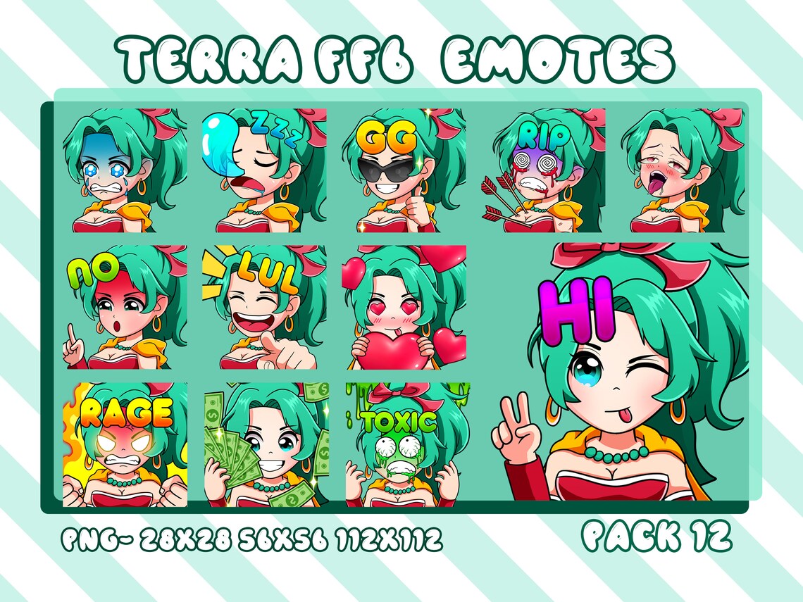 Final Fantasy 6 Terra Branford Twitch Static Emotes Pack, Twitch Terra ...