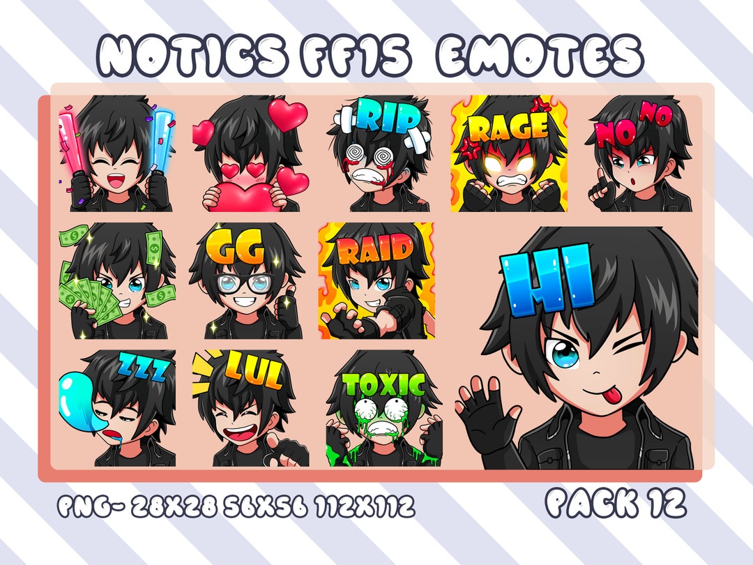Final Fantasy 15 Noctis Twitch Static Emotes Pack, Twitch FF 15 Noctis ...