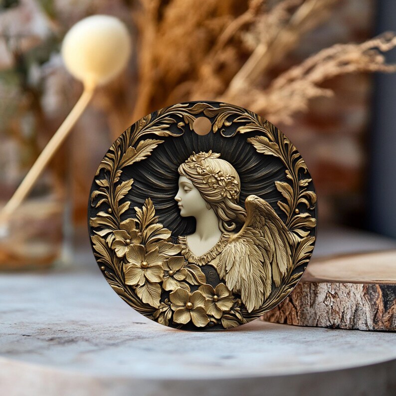 Guardian Angel Christmas Ornament: 3D Ceramic Tree Decoration - Etsy