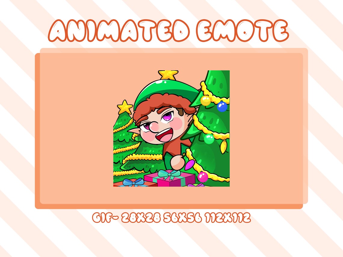 Lurk Elf Animated Emote for Christmas, Xmas Elf Animated Twitch Discord ...