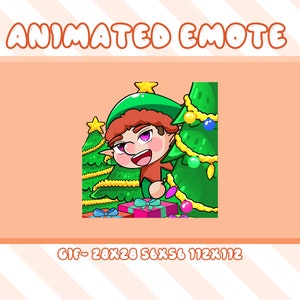 Lurk Elf Animated Emote for Christmas, Xmas Elf Animated Twitch Discord ...